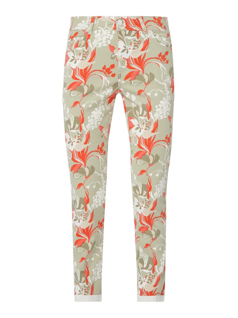 Angels Korte slim fit jeans met stretch, model 'Ornella' in kaki online ...