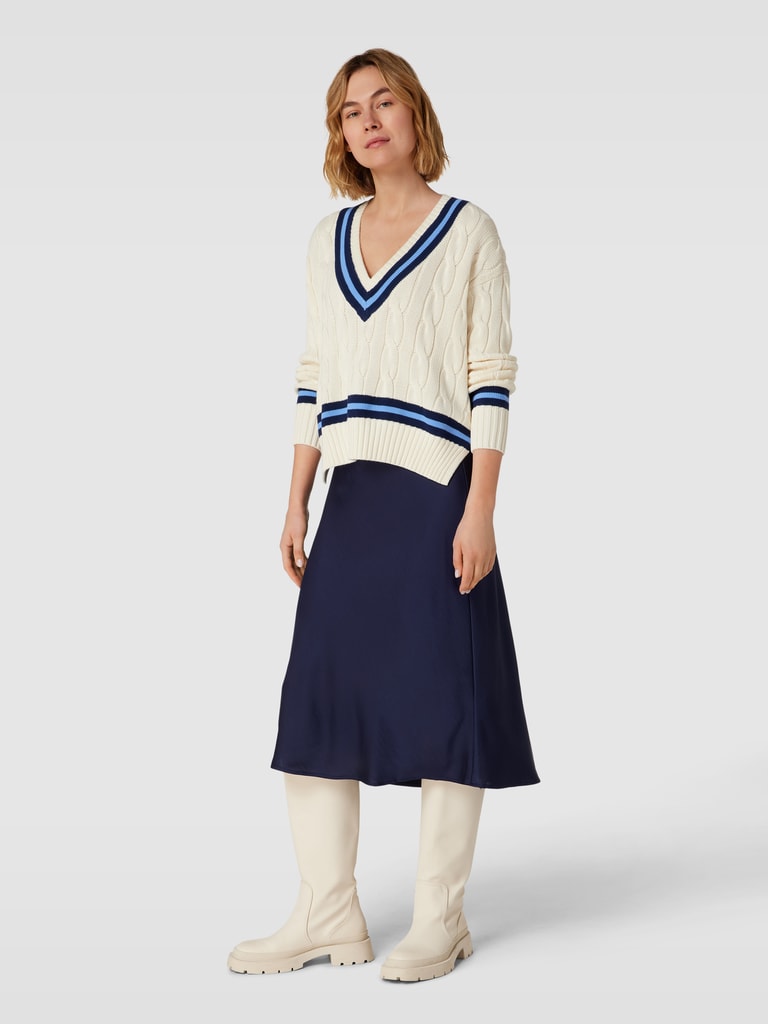 Polo Ralph Lauren Strickpullover mit V-Ausschnitt (weiss) online kaufen