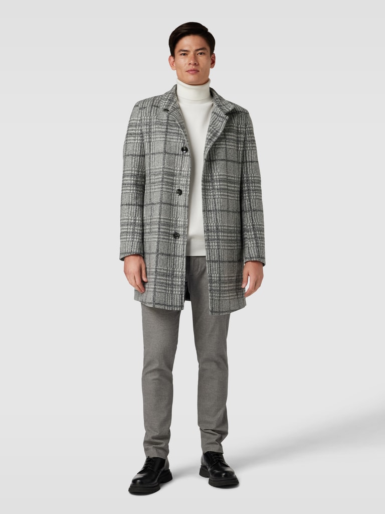bugatti Mantel mit Tartan-Karo (silber) online kaufen