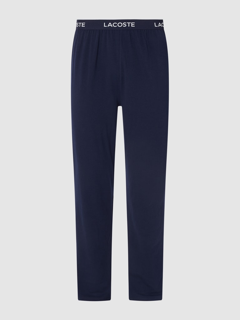Lacoste Pyjamabroek met elastische logoband in donkerblauw online kopen ...