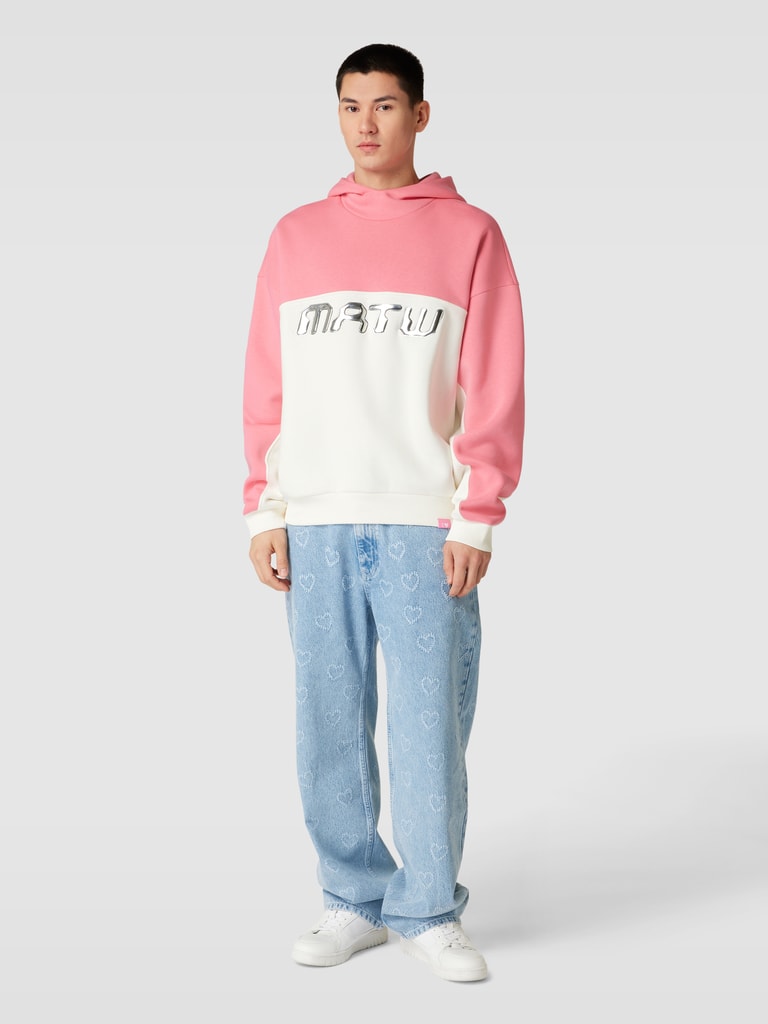 Review X MATW MATW X REVIEW - Oversized Hoodie in Two-Tone-Machart ...