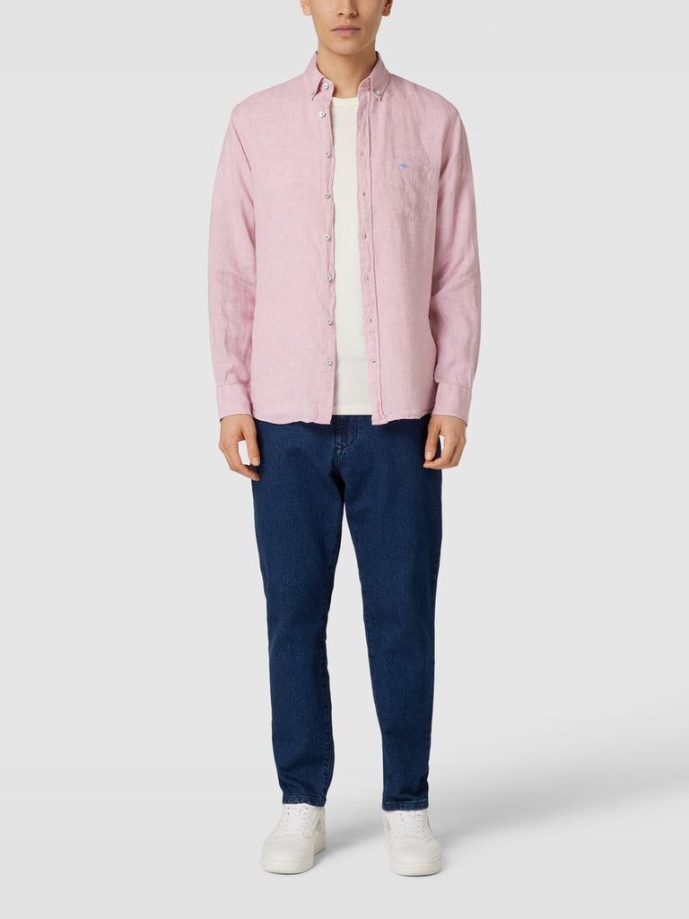 Fynch-Hatton Freizeithemd mit Label-Detail (flieder) online kaufen