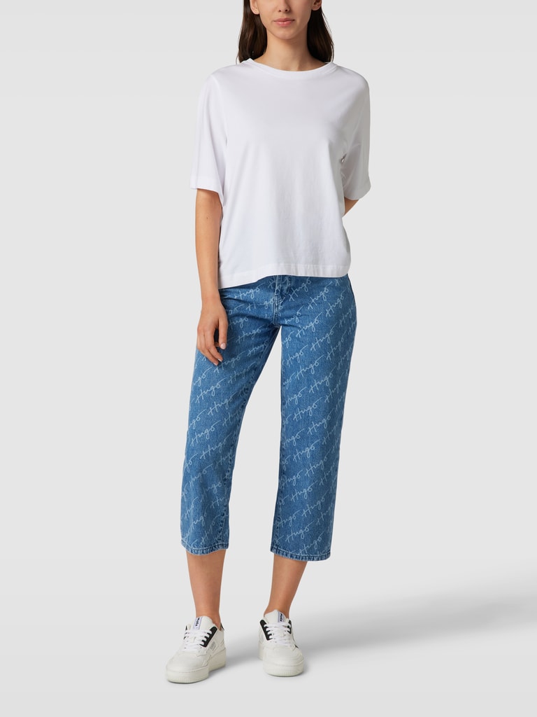 HUGO Jeans mit Allover-Label-Muster (jeansblau) online kaufen