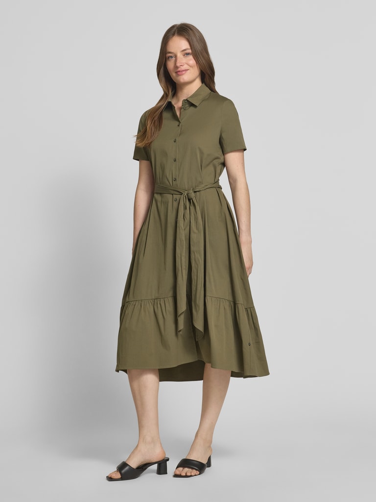 ROBE LÉGÈRE Overhemdjurk met strikceintuur in kaki online kopen | P&C