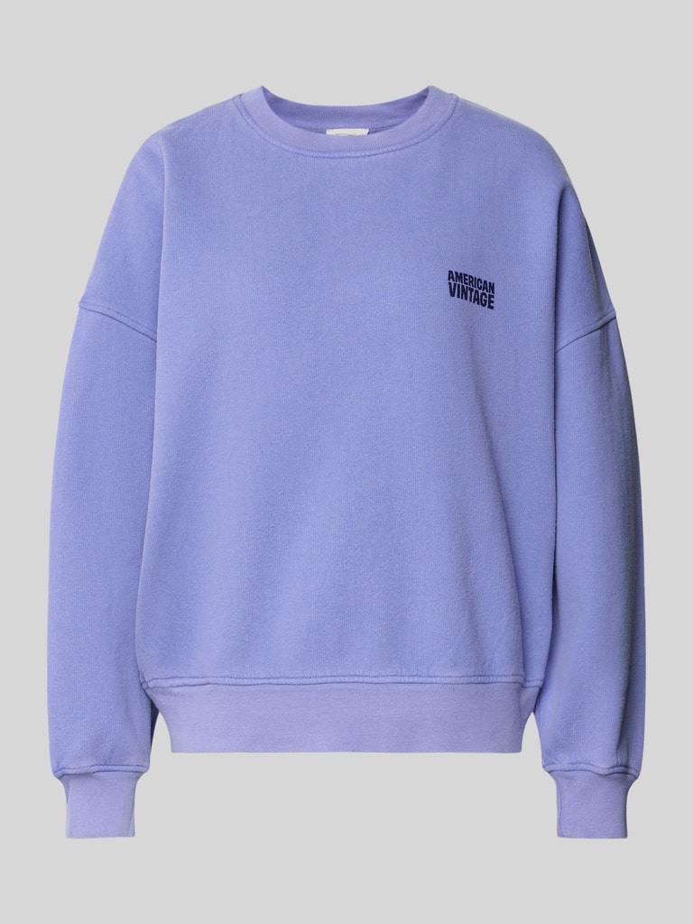 American Vintage Sweatshirt met labelprint, model 'PLIZZY' in lila ...