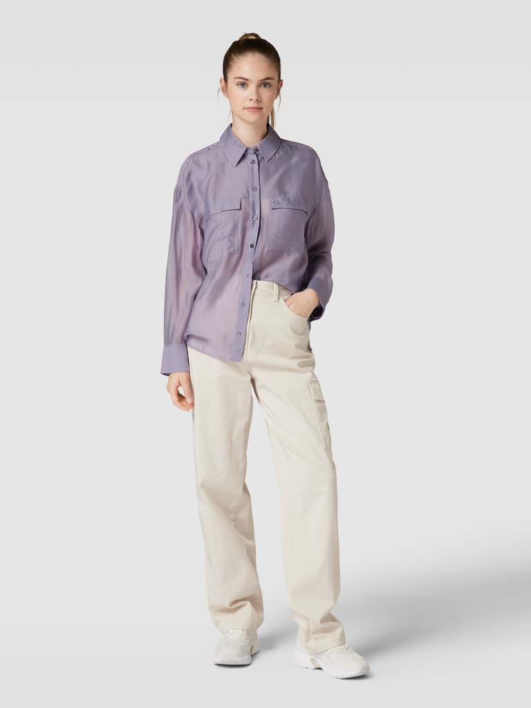 Calvin Klein Jeans Bluse mit Brusttaschen Modell 'SHEER' (lavender ...