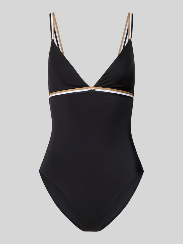 BOSS Badeanzug mit Label-Applikation Modell 'ICONIC' (black) online kaufen