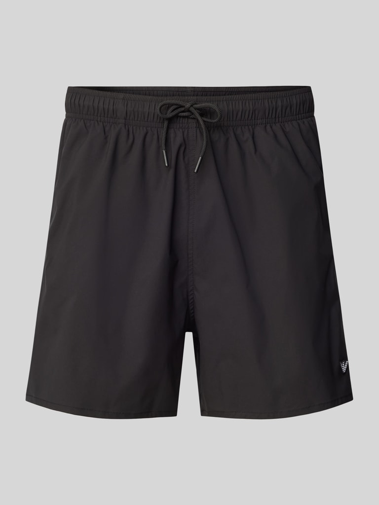 Emporio Armani Regular Fit Badeshorts mit Logo-Badge (black) online kaufen