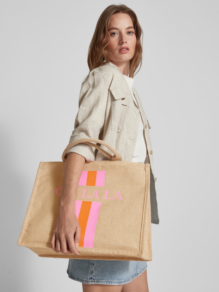Amabea Strandtasche mit Label-Print (sand) online kaufen