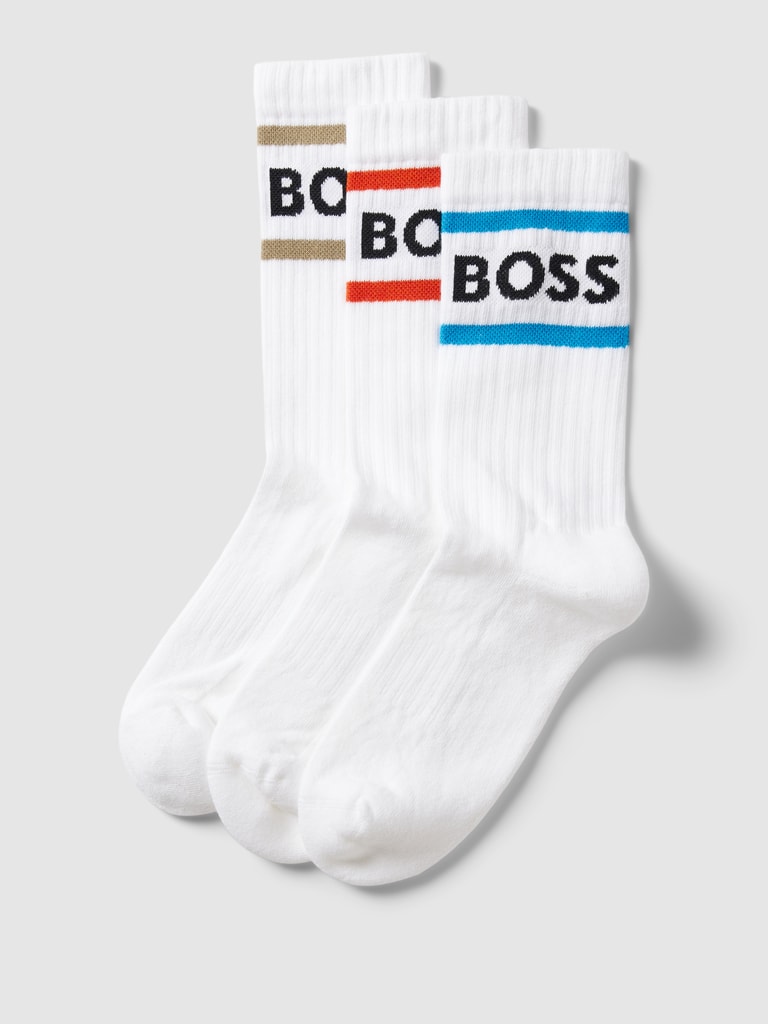 BOSS Sokken met labelprint in een set van 3 paar in wit online kopen | P&C