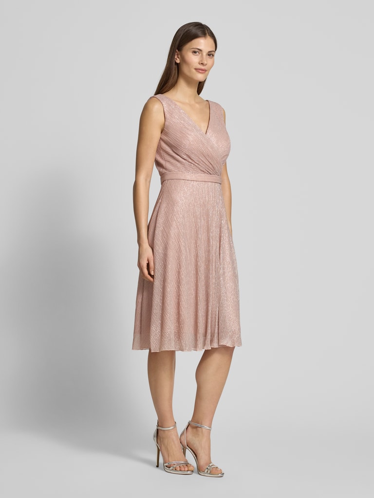 TROYDEN COLLECTION Knielanges Cocktailkleid mit V-Ausschnitt (rose ...