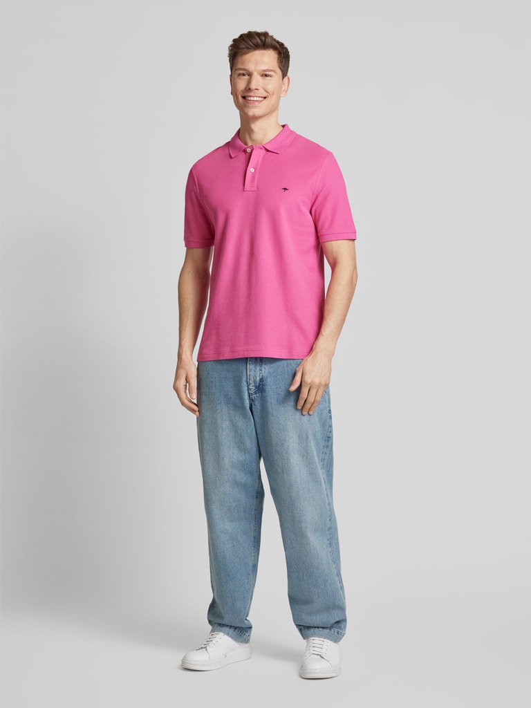 Fynch-Hatton Regular Fit Poloshirt mit Logo-Stitching (pink) online kaufen