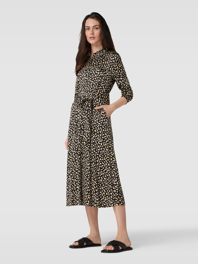 Esprit Midi-jurk met doorknoopsluiting in zwart online kopen | P&C