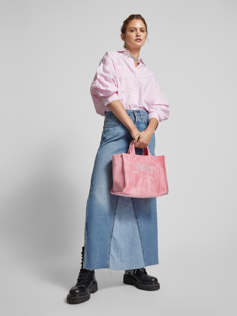 Juicy Couture Handtas met strass-steentjes, model 'KIMBERLY' in felroze ...
