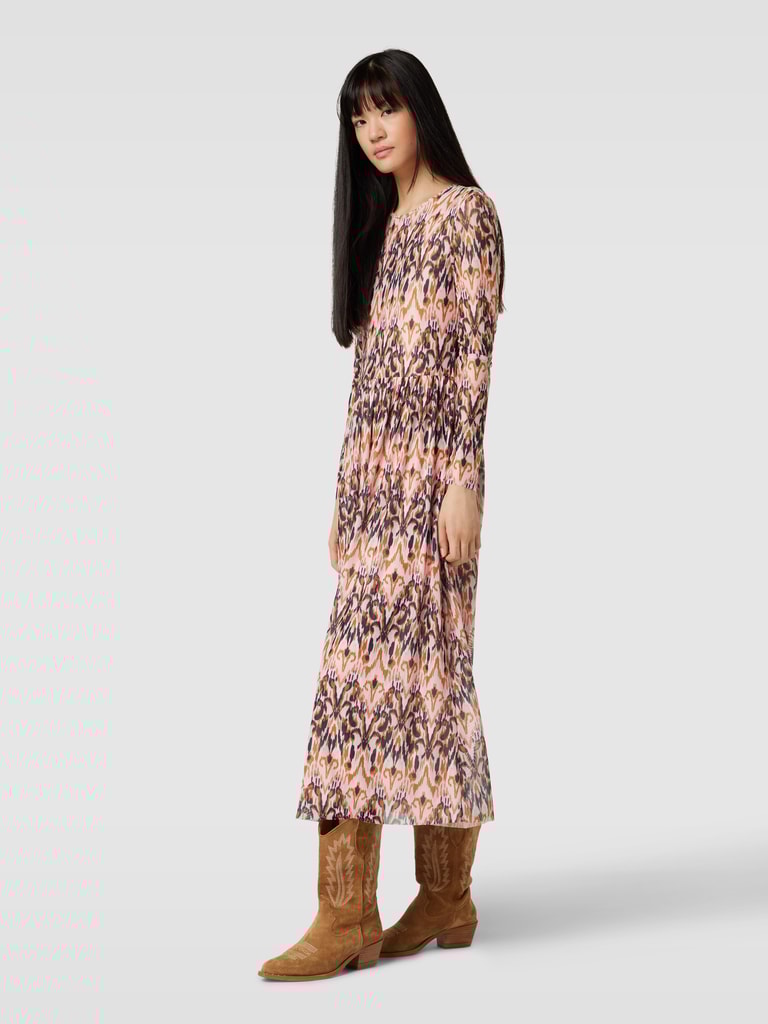 Montego Midi-jurk met all-over motief in marineblauw online kopen | P&C