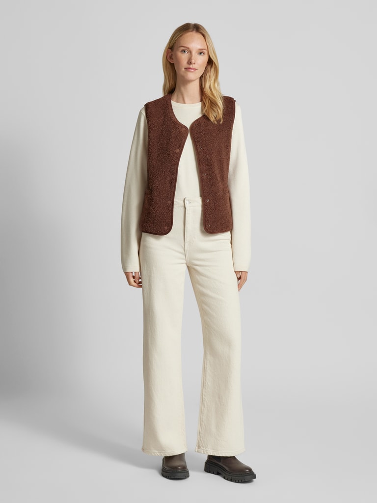 ICHI Weste mit Druckknopfleiste (mittelbraun) online kaufen