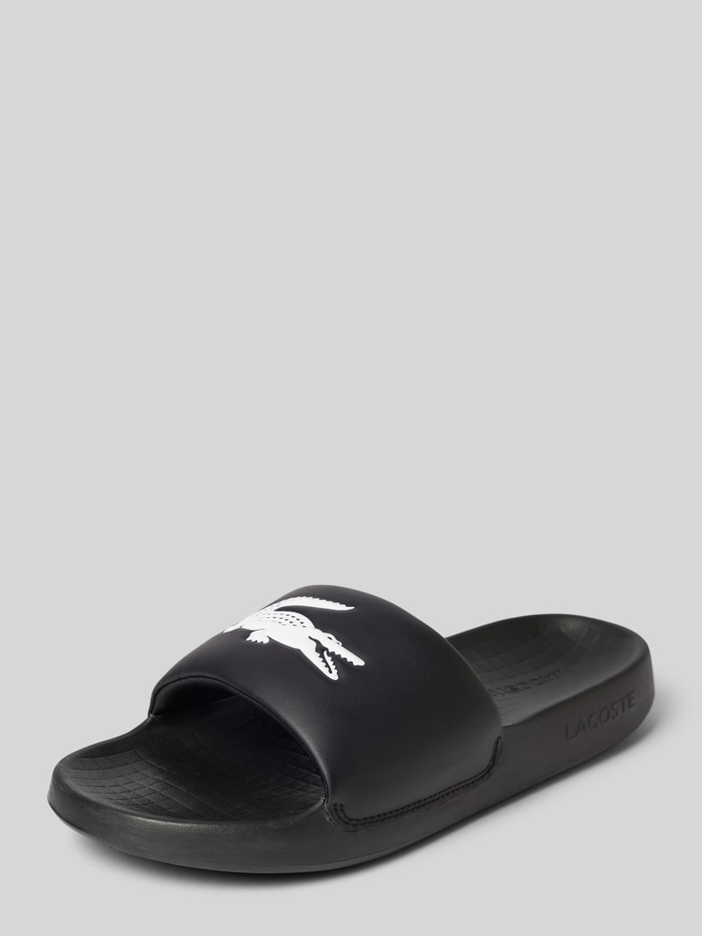Lacoste Slippers met labeldetail, model 'CROCO' in zwart online kopen | P&C