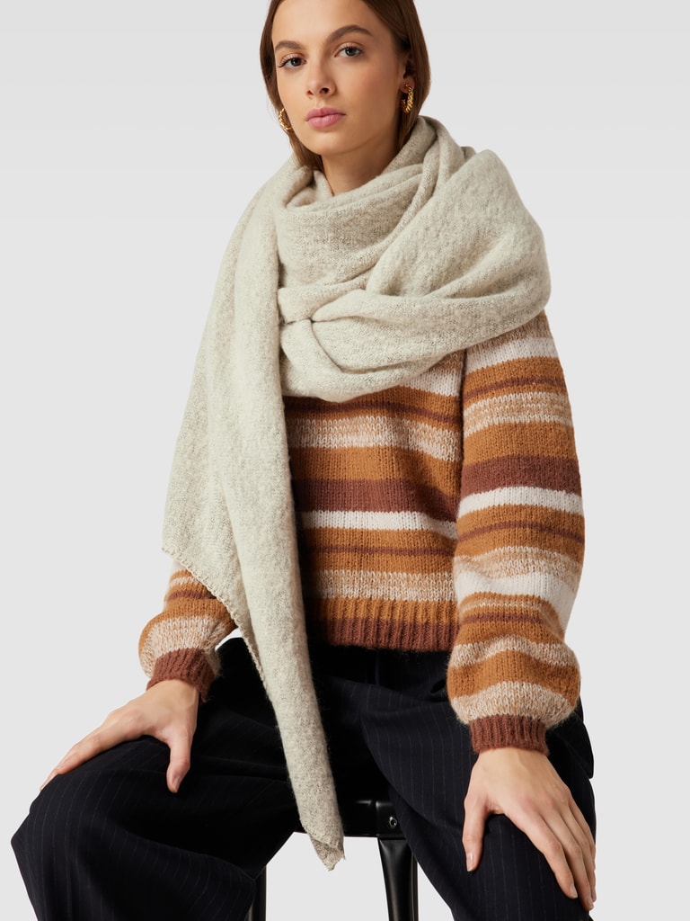 Pieces Schal in Strick-Optik Modell 'PYRON' (hellgrau) online kaufen