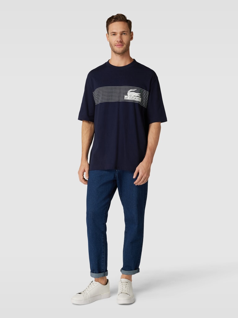 Lacoste T-Shirt mit Label-Print (marine) online kaufen