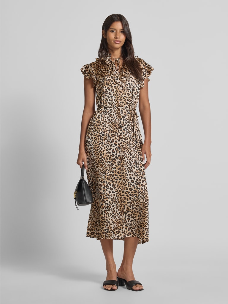 Kup online FREE/QUENT Długa sukienka ze stójką model ‘Baylin’ (beżowy)