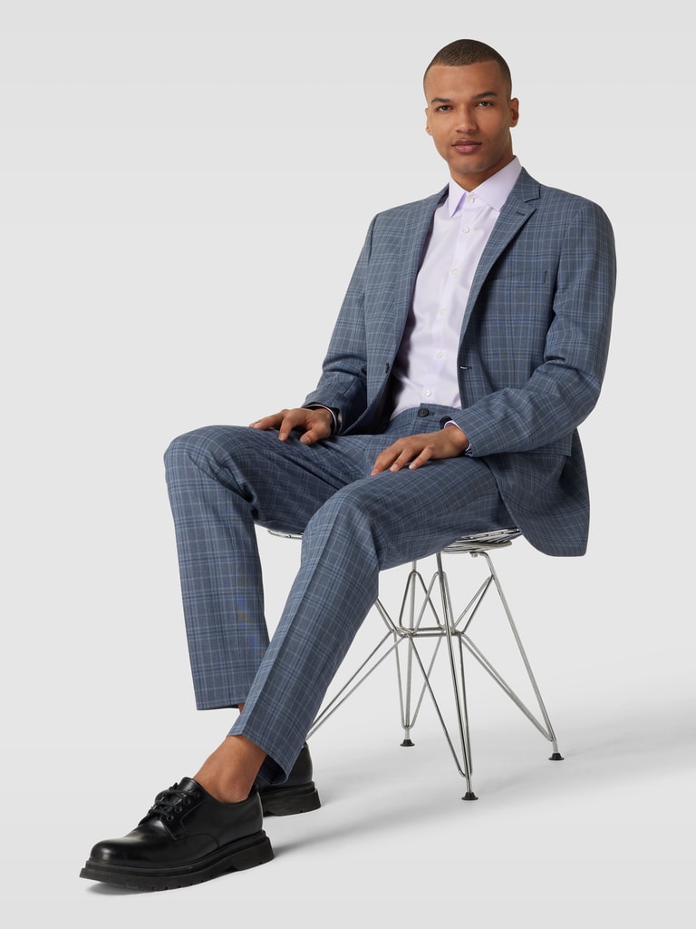 Selected Homme Colbert met all-over motief, model 'LIAM' in lichtblauw ...