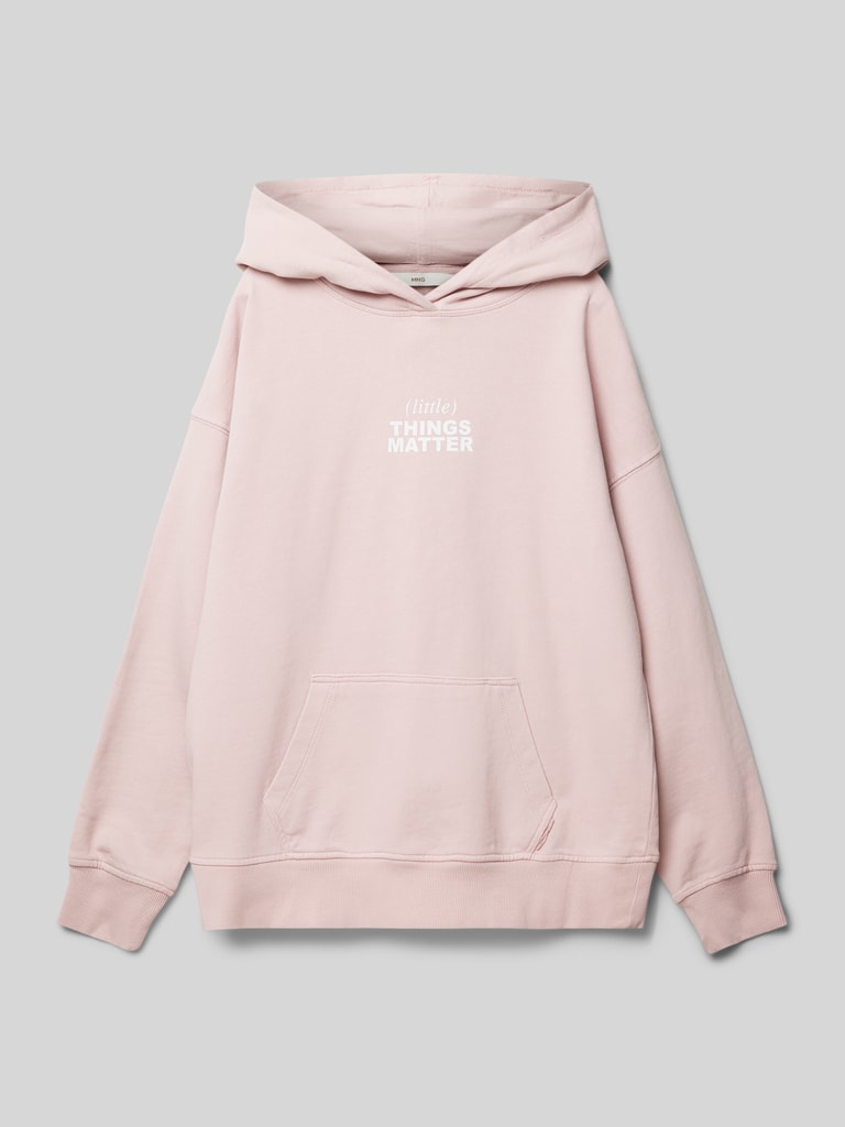 Mango Hoodie mit Statement-Print Modell 'things' (hellrosa) online kaufen