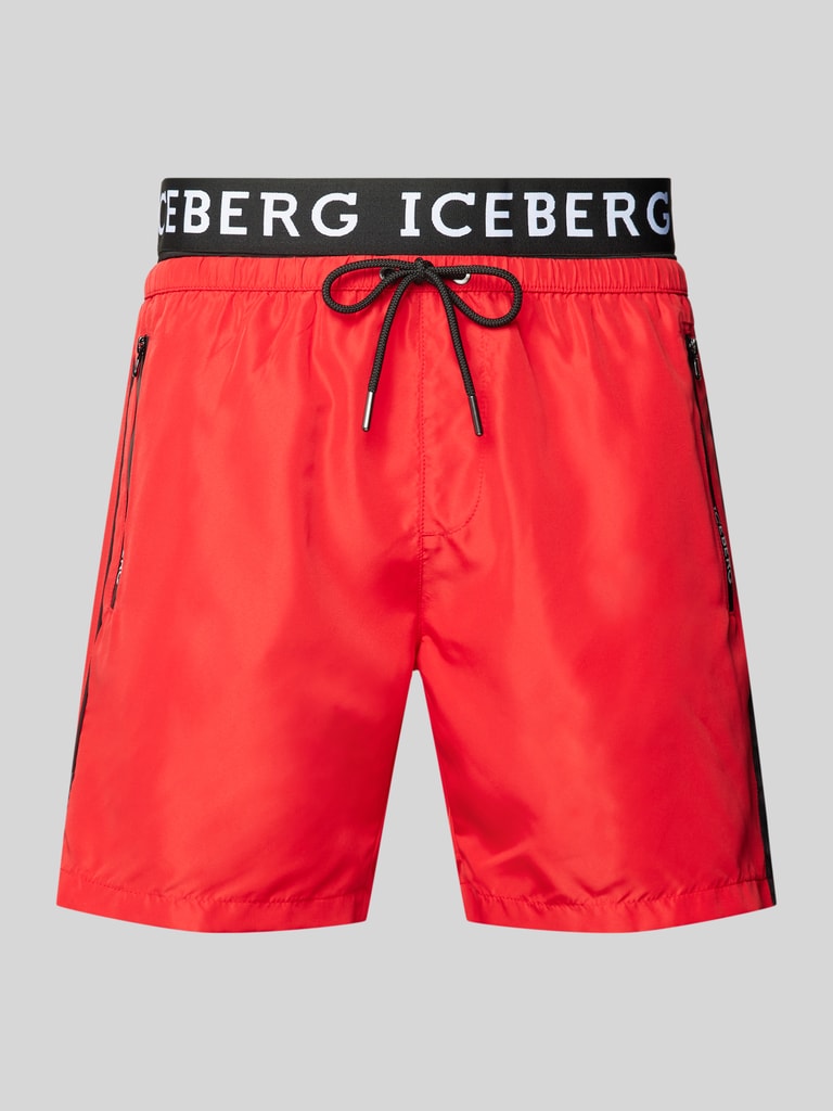 Iceberg Swim Badehose mit seitlichen Reißverschlusstaschen (rot) online ...