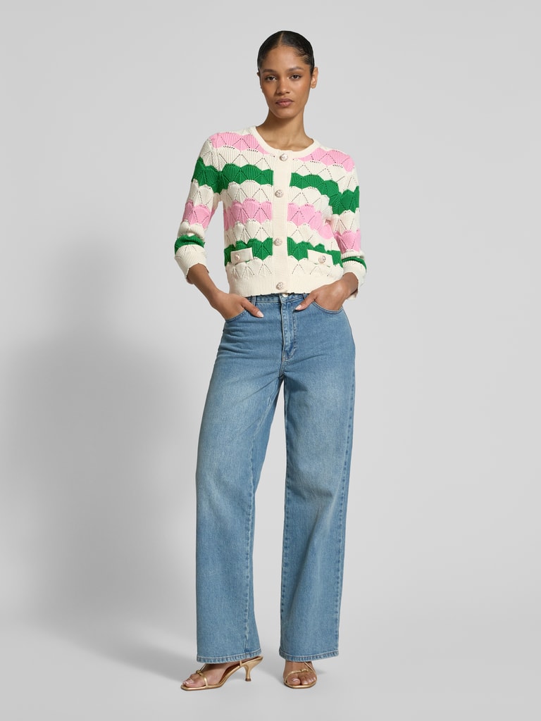 Rich & Royal Cardigan met ribboorden in roze online kopen | P&C