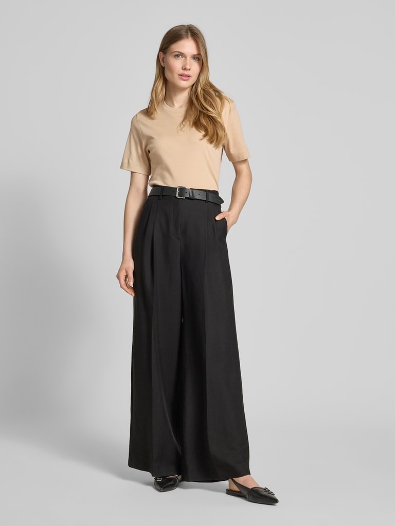 BOSS T-Shirt mit Label-Stitching Modell 'ECOSA' (beige) online kaufen