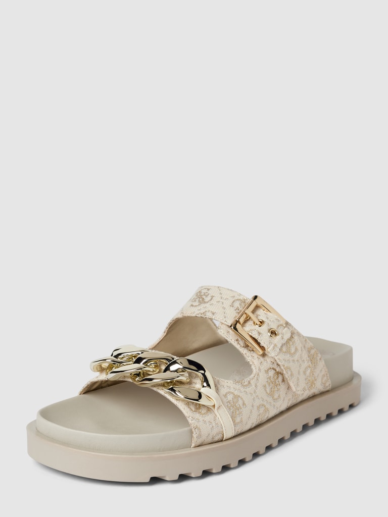 Guess Slides mit Logo-Print Modell 'FATEMA3' (beige) online kaufen