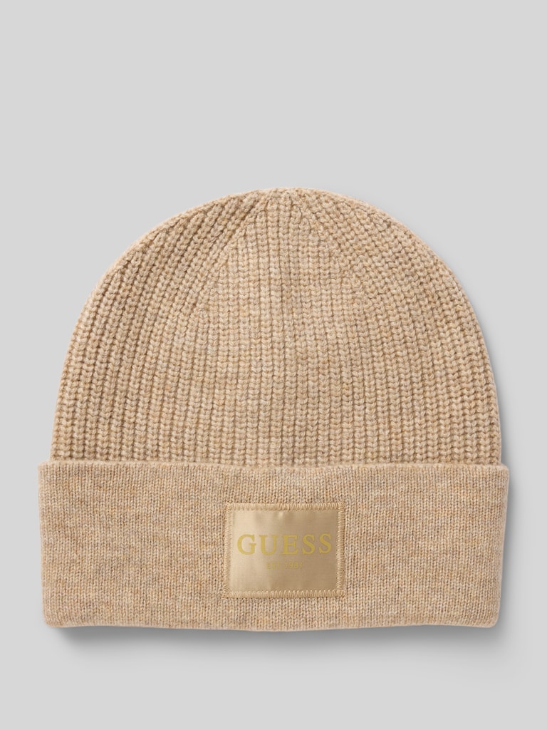Guess Beanie mit Kaschmir-Anteil Modell 'BRENTON' (taupe) online kaufen