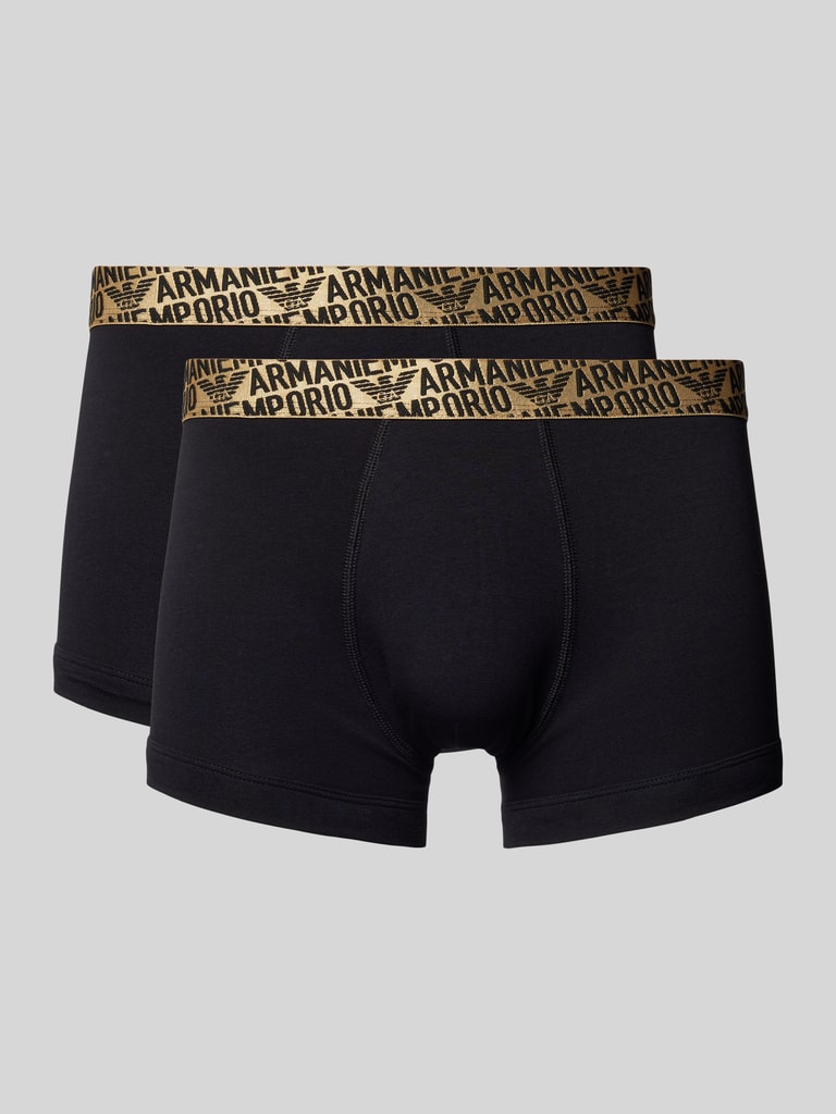 Emporio Armani Trunks mit elastischem Label-Bund im 2er-Pack (black ...