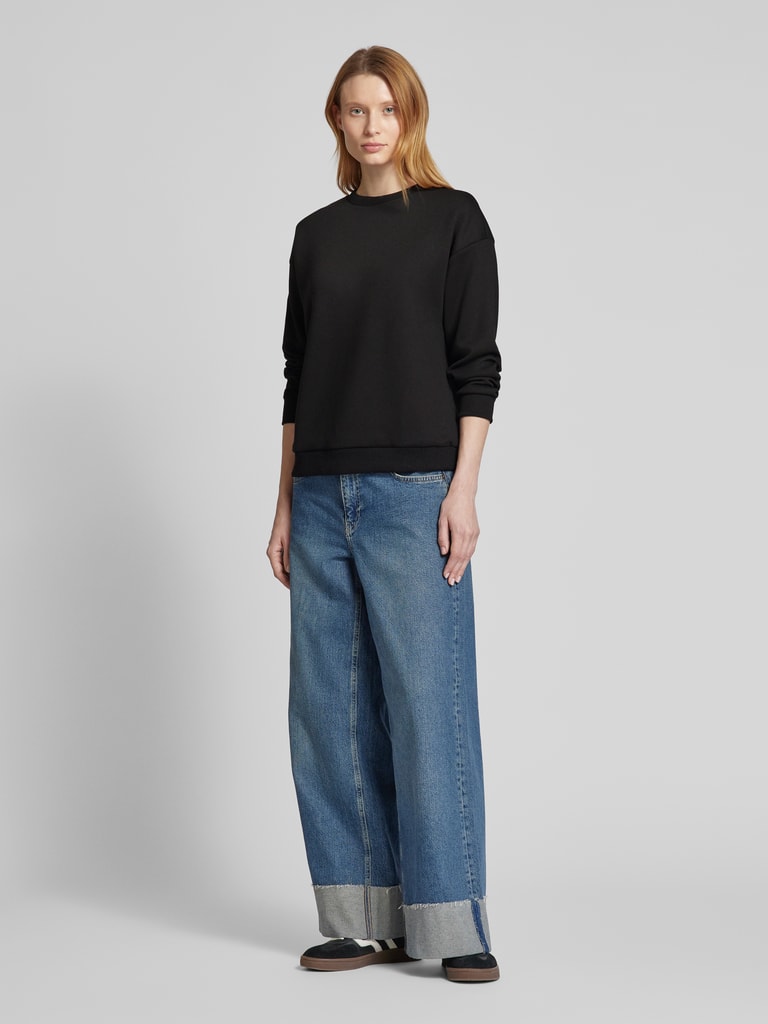 Vila Sweatshirt mit gerippten Abschlüssen Modell 'SANDY' (black) online ...