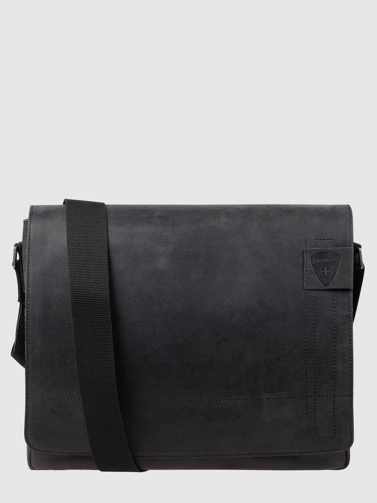 Strellson Messenger Bag aus Leder Modell 'Richmond' (black) online kaufen