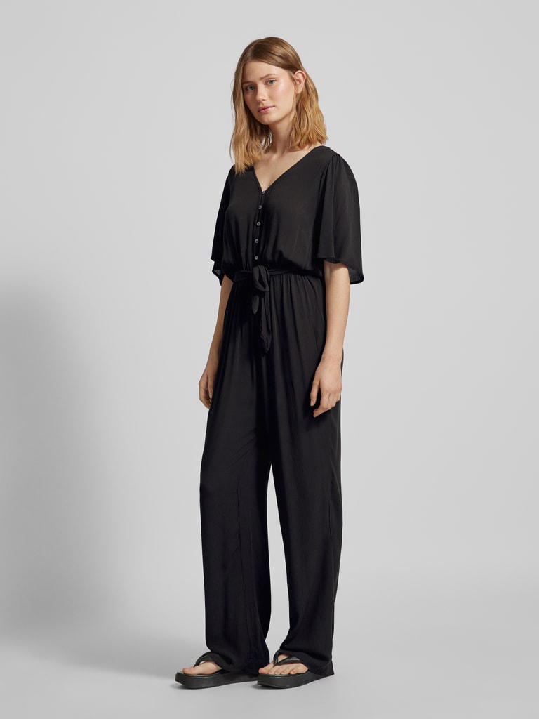 ICHI Jumpsuit aus Viskose mit Bindegürtel Modell 'MARRAKECH' (black) online kaufen