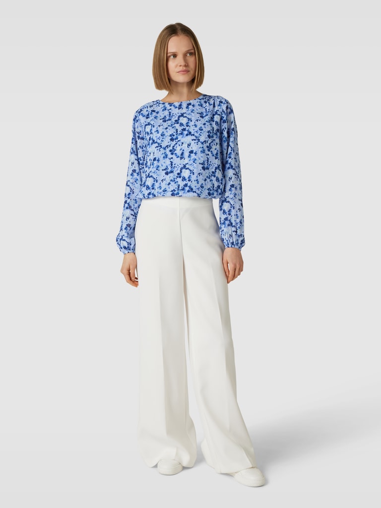 Selected Femme Blouse met all-over motief, model 'ADRIENNE' in bleu ...