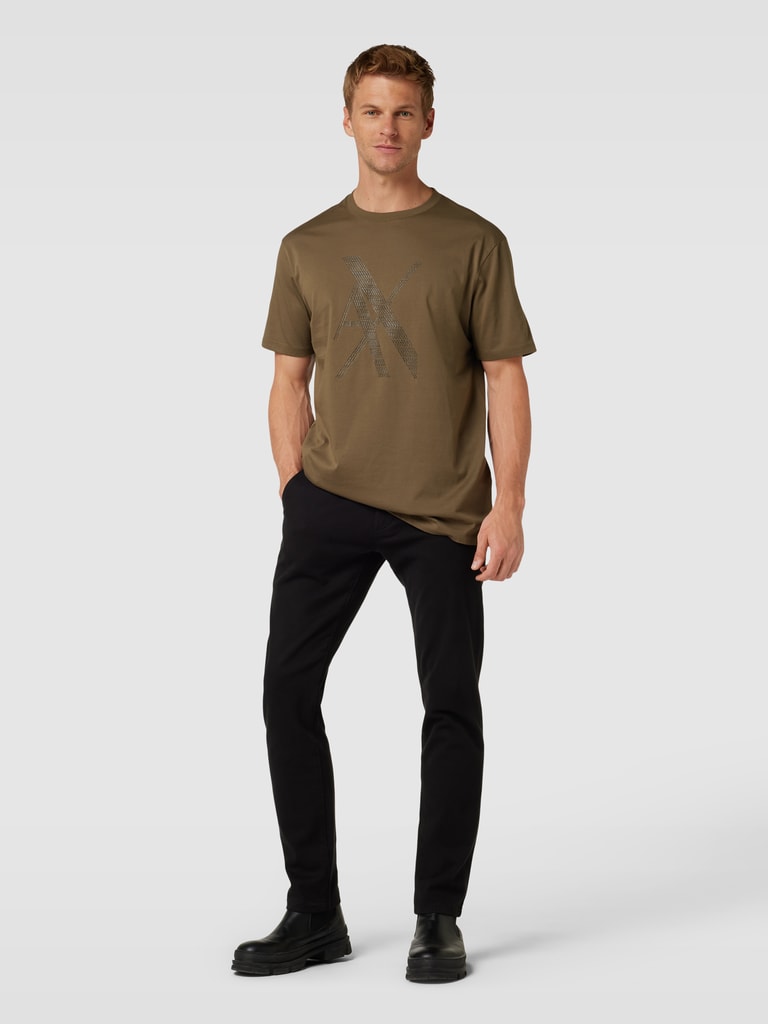 ARMANI EXCHANGE Regular Fit T-Shirt mit Label-Print (schlamm) online kaufen