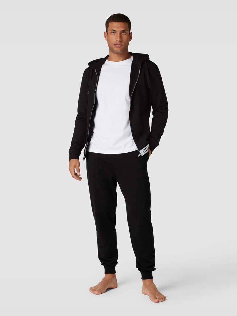 Guess Sweatjacke mit Label-Print (black) online kaufen