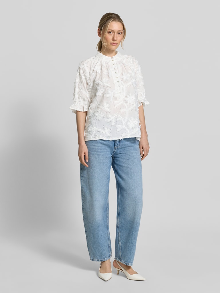Christian Berg Woman Regular Fit Bluse mit Stitchings und Knopfleiste ...