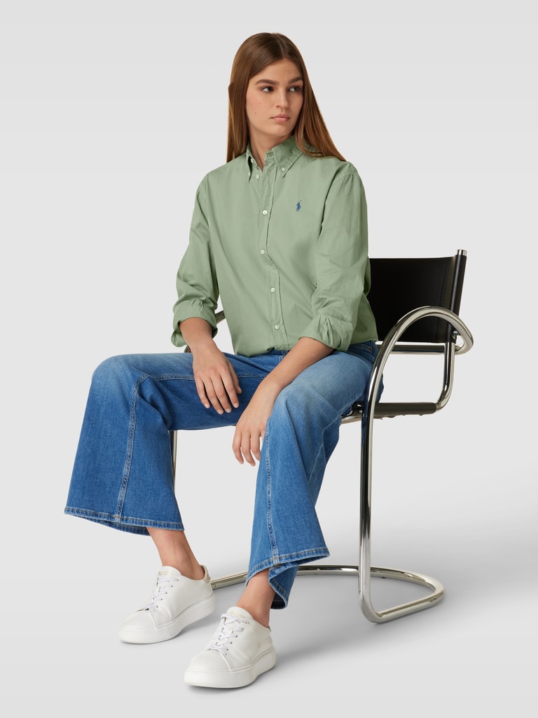 Polo Ralph Lauren Hemdbluse mit Logo-Stitching (khaki) online kaufen