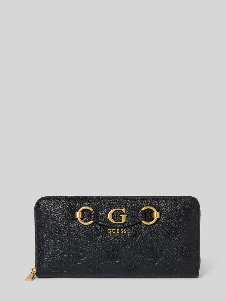 Guess Portemonnaie mit Label-Badge Modell 'IZZY PEONY' (black) online ...