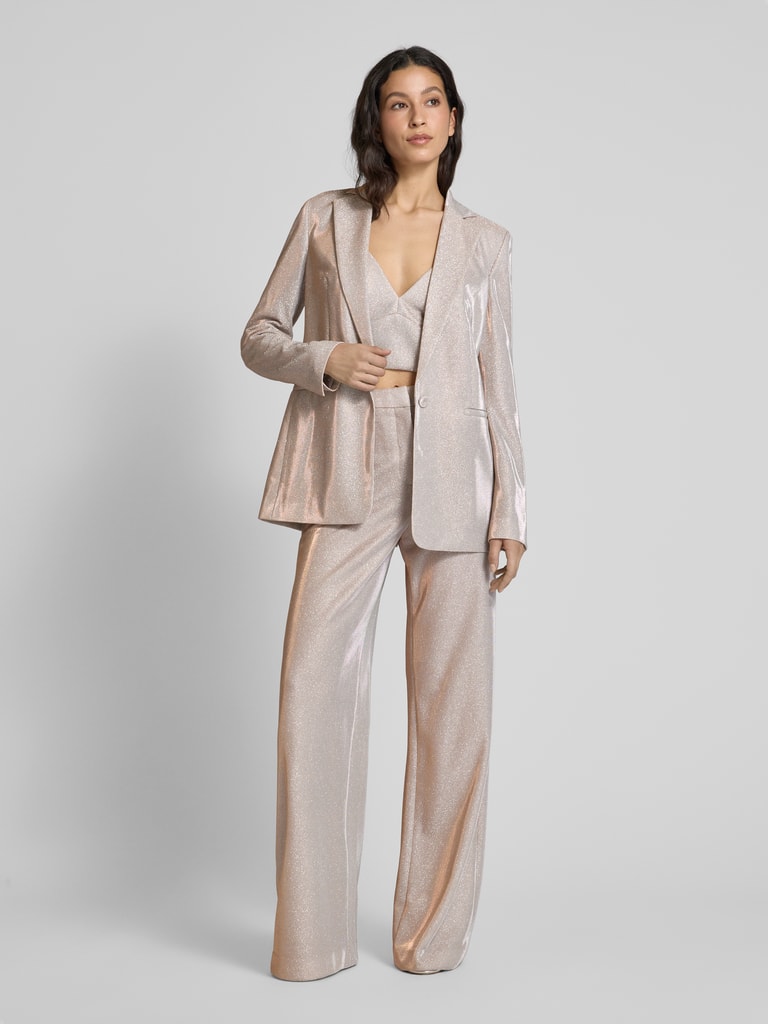 Jake*s Cocktail Crop Top mit Spaghettiträgern (metallic beige melange ...