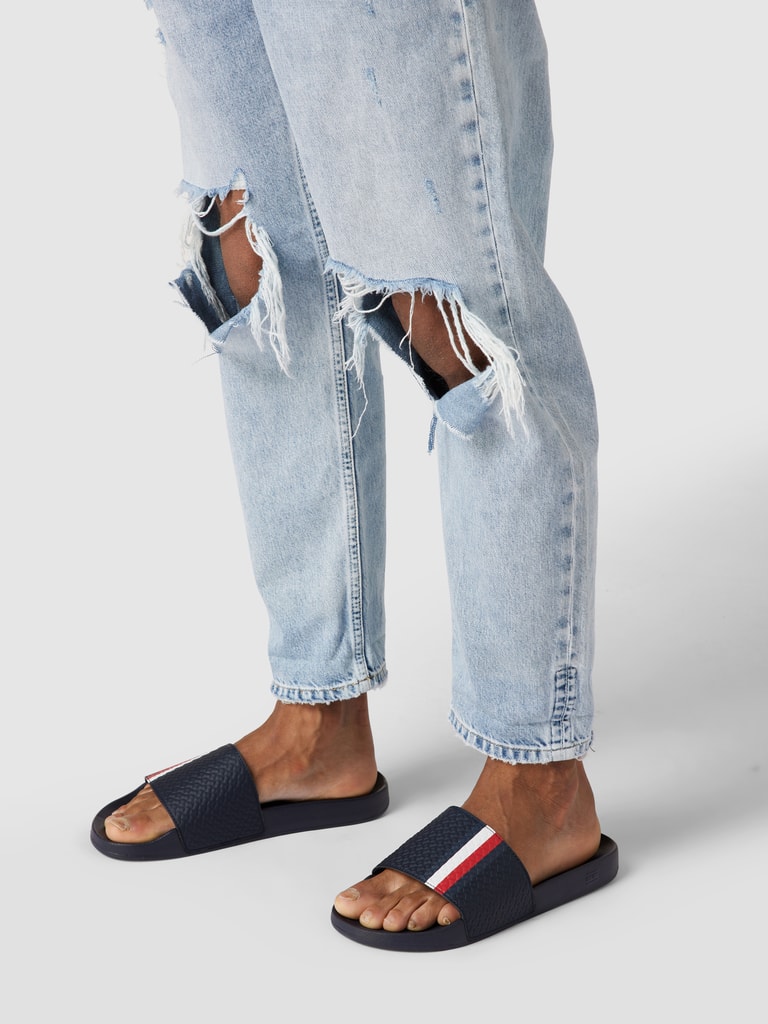 Tommy Hilfiger Slides mit labeltypischen Kontraststreifen marine online kaufen