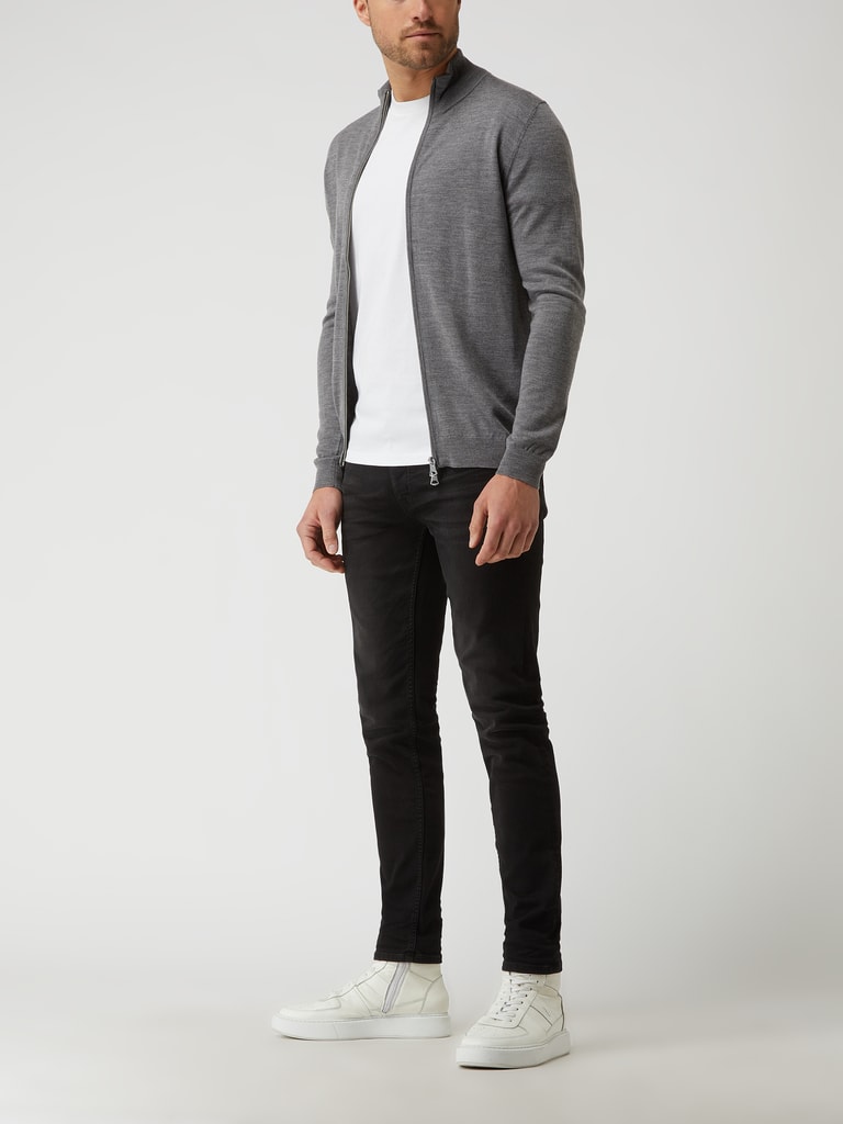 Matinique Strickjacke aus Wolle Modell 'Mason' (hellgrau melange ...