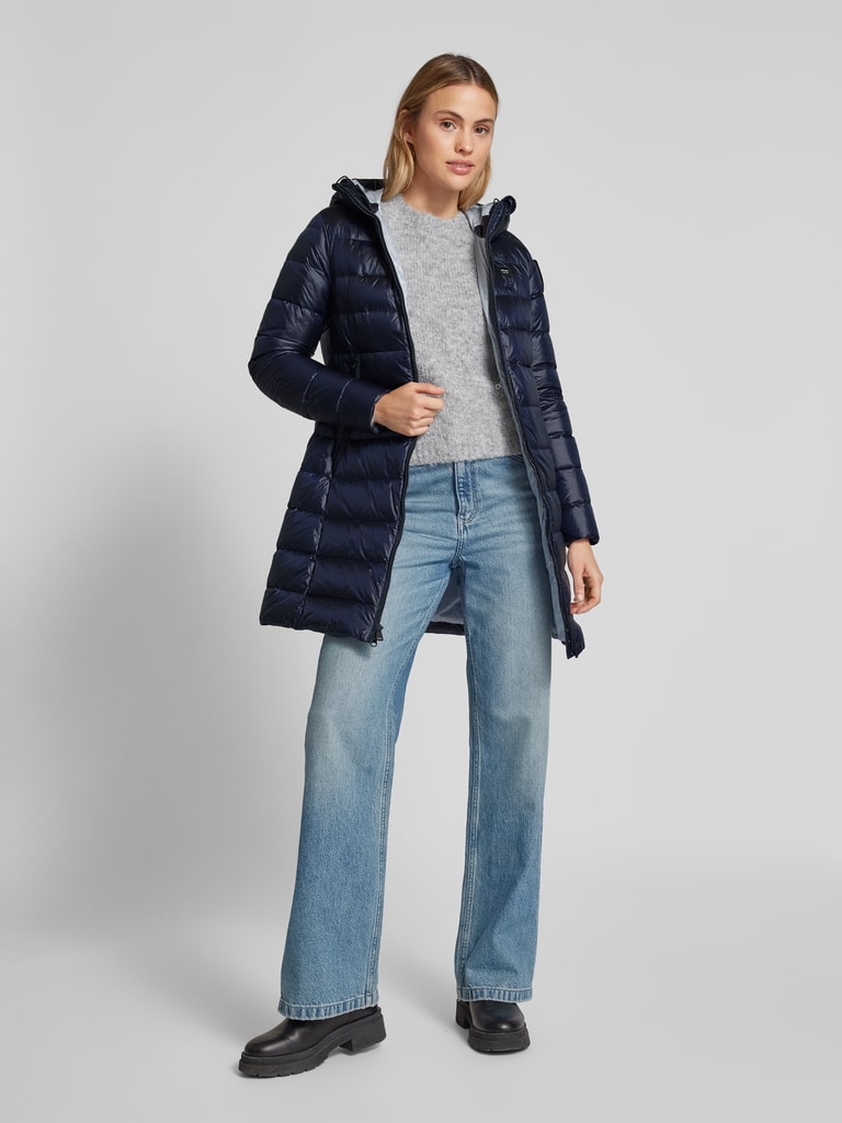 Blauer Usa Steppjacke mit Label-Detail (marine) online kaufen