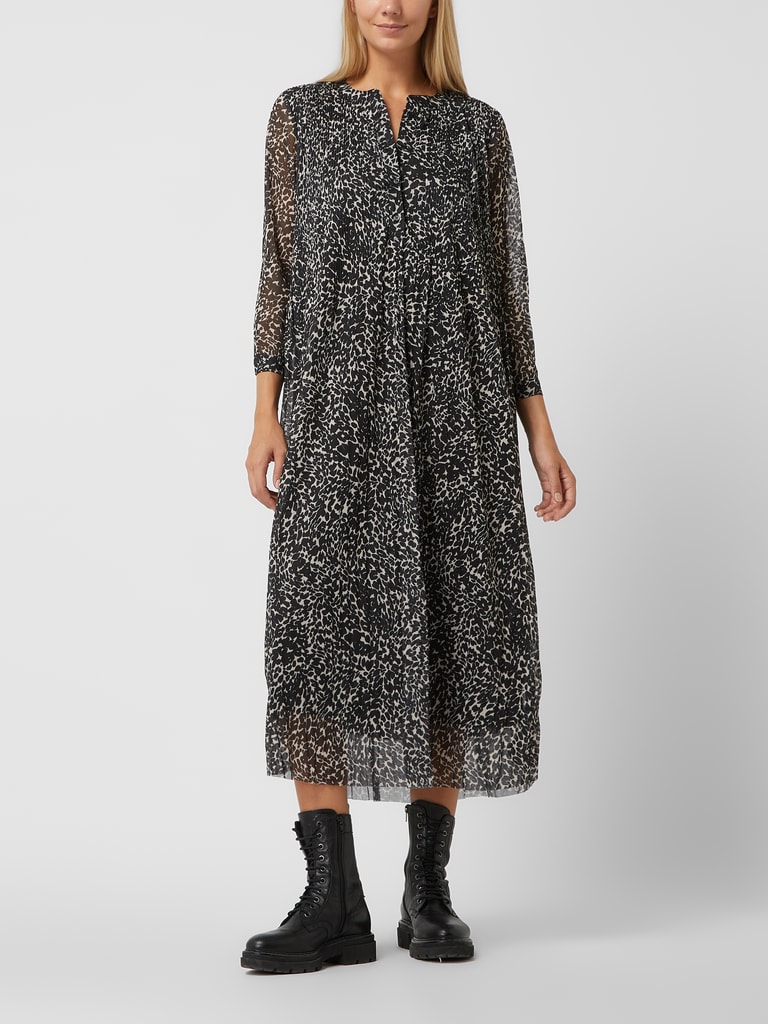 Oui Maxi-jurk van mesh in zwart online kopen | P&C