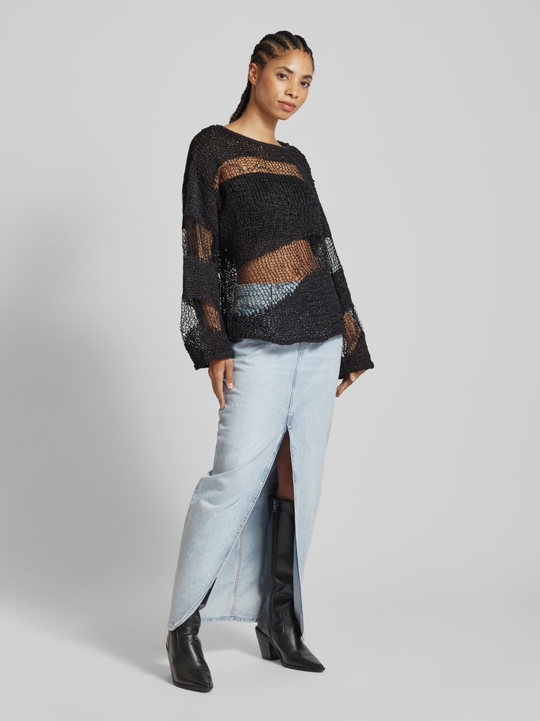 Kup online EDITED Sweter z dzianiny o luźnym kroju model ‘Frantje’ (czarny)