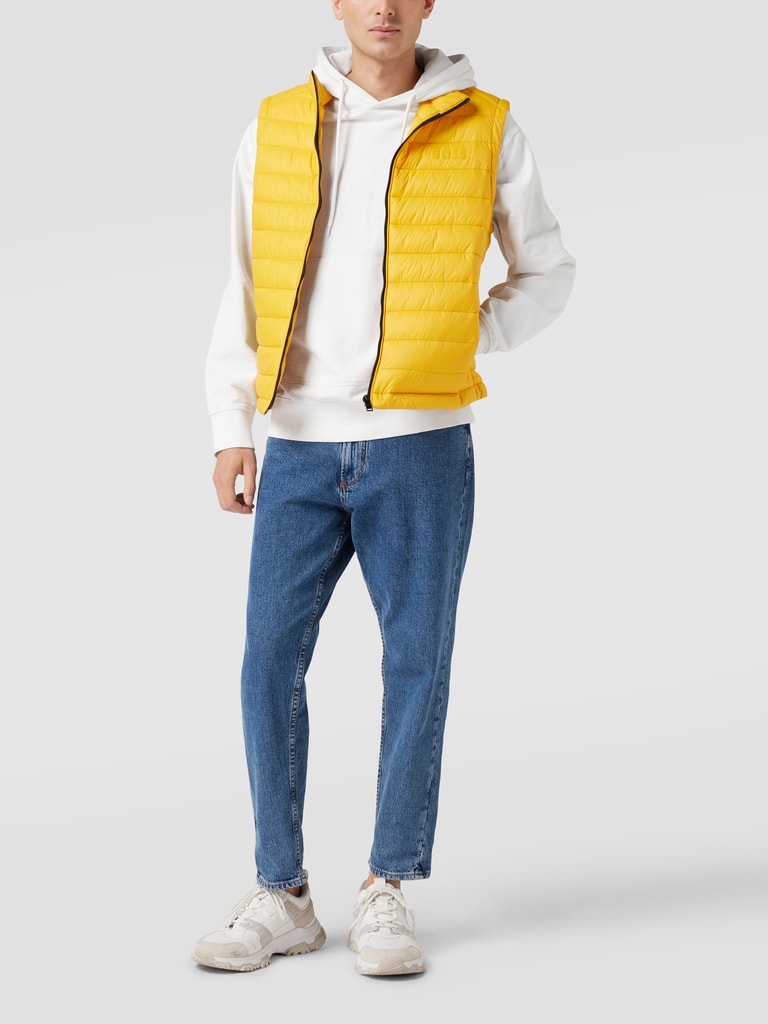 BOSS Steppweste mit Label-Print Modell 'Calano' (hellgelb) online kaufen