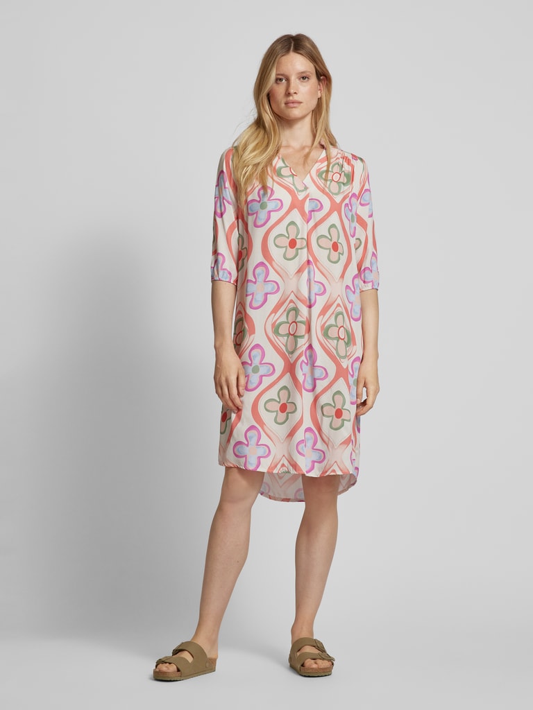 Heartkiss Midikleid aus reiner Viskose mit 3/4-Arm (offwhite) online kaufen