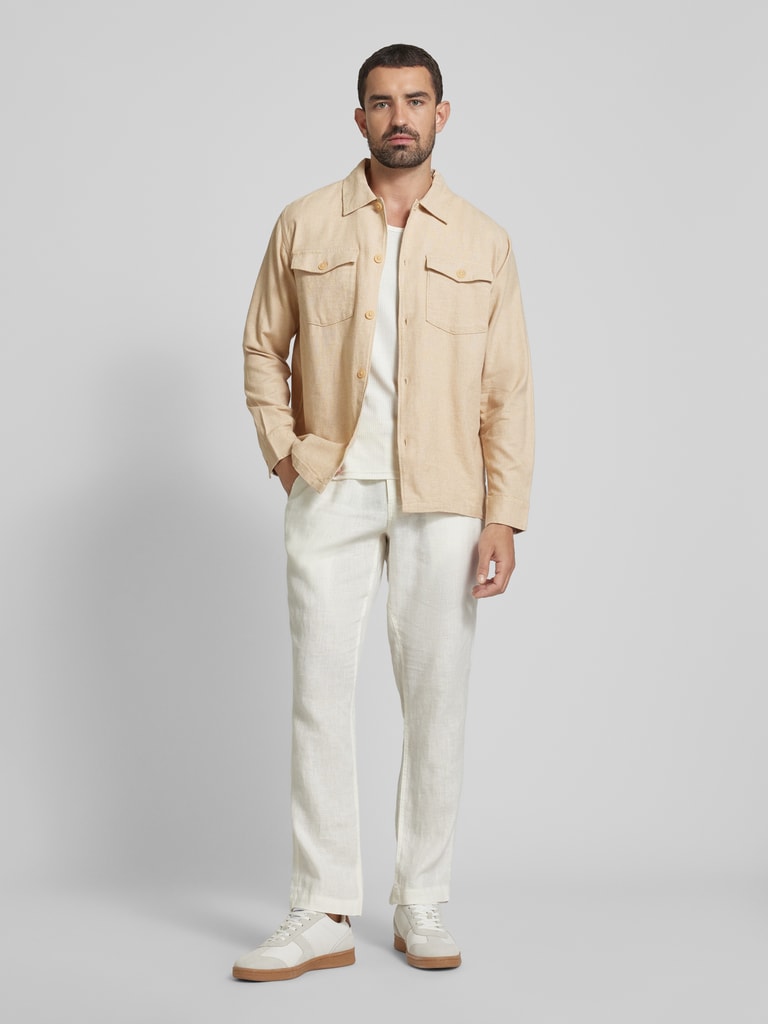 Kup online SELECTED HOMME Koszula wierzchnia z dodatkiem lnu model ...